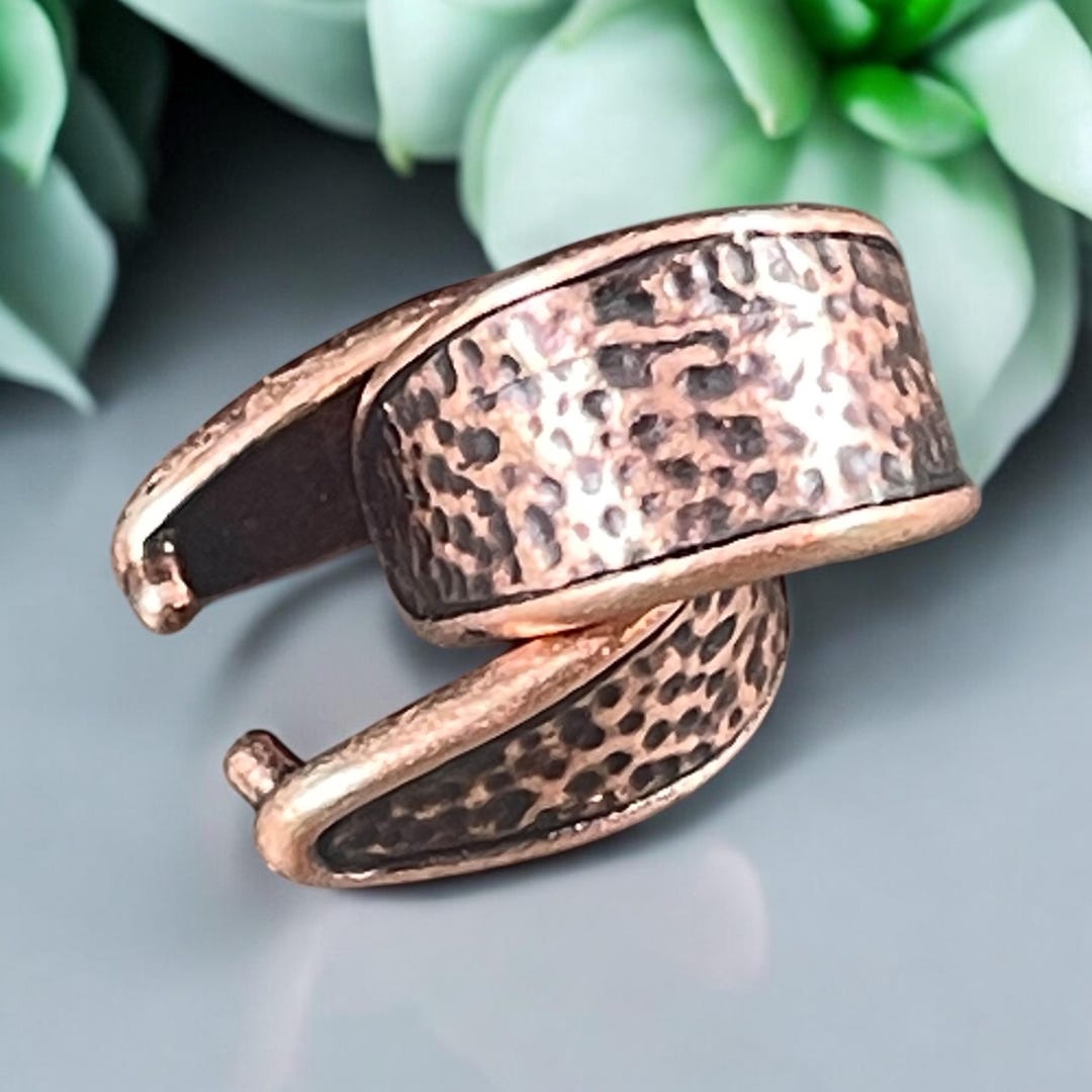 Tierracast Antiqued Copper Hammertone Bail, Large 15mm Copper Pinch ...