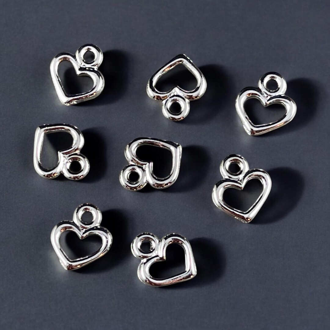 Tierracast Open Heart Charm, Small Heart Charms for Charm Bracelet ...