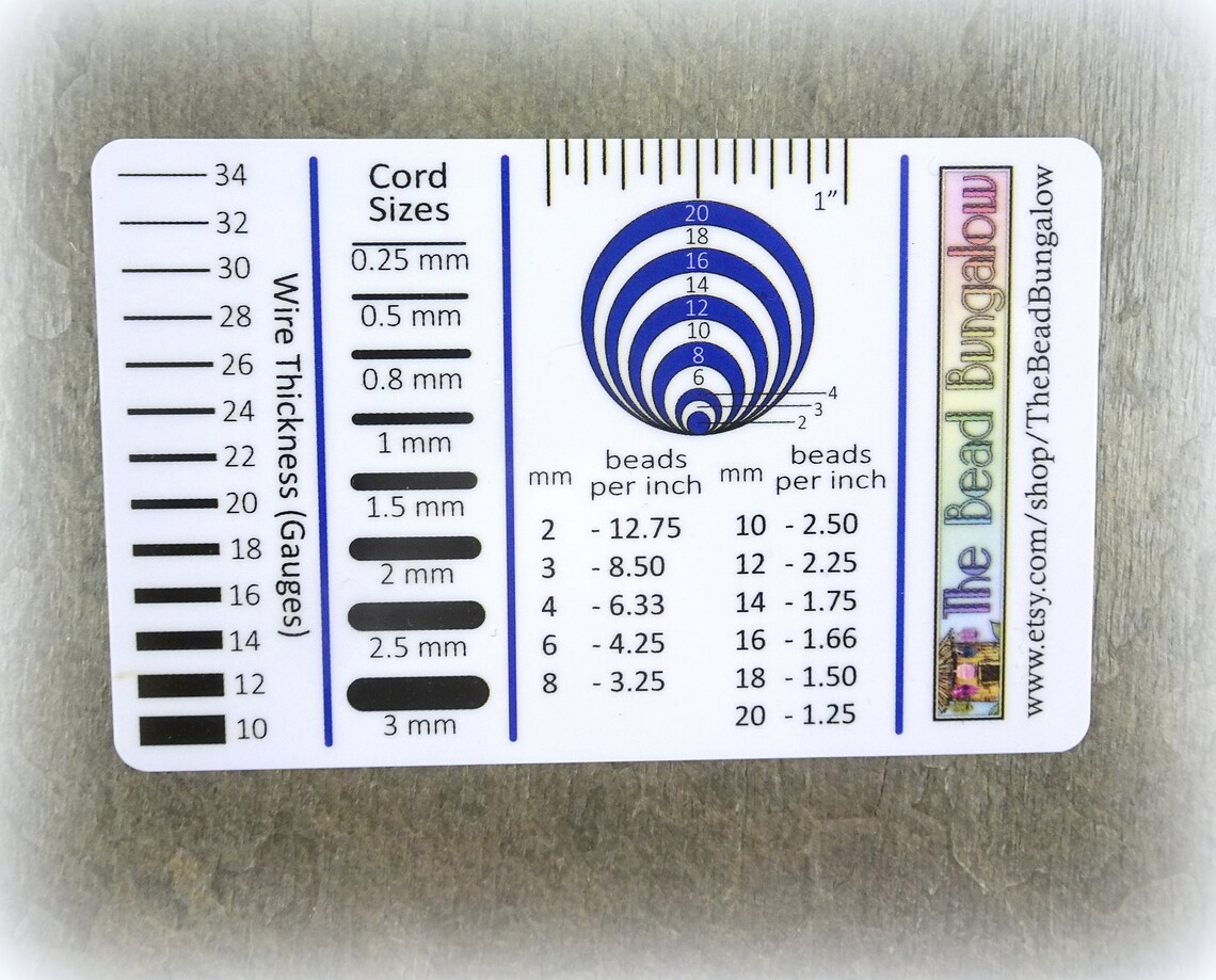 Jewelry Makers Tool Measuring Guide credit Card Size for - Etsy