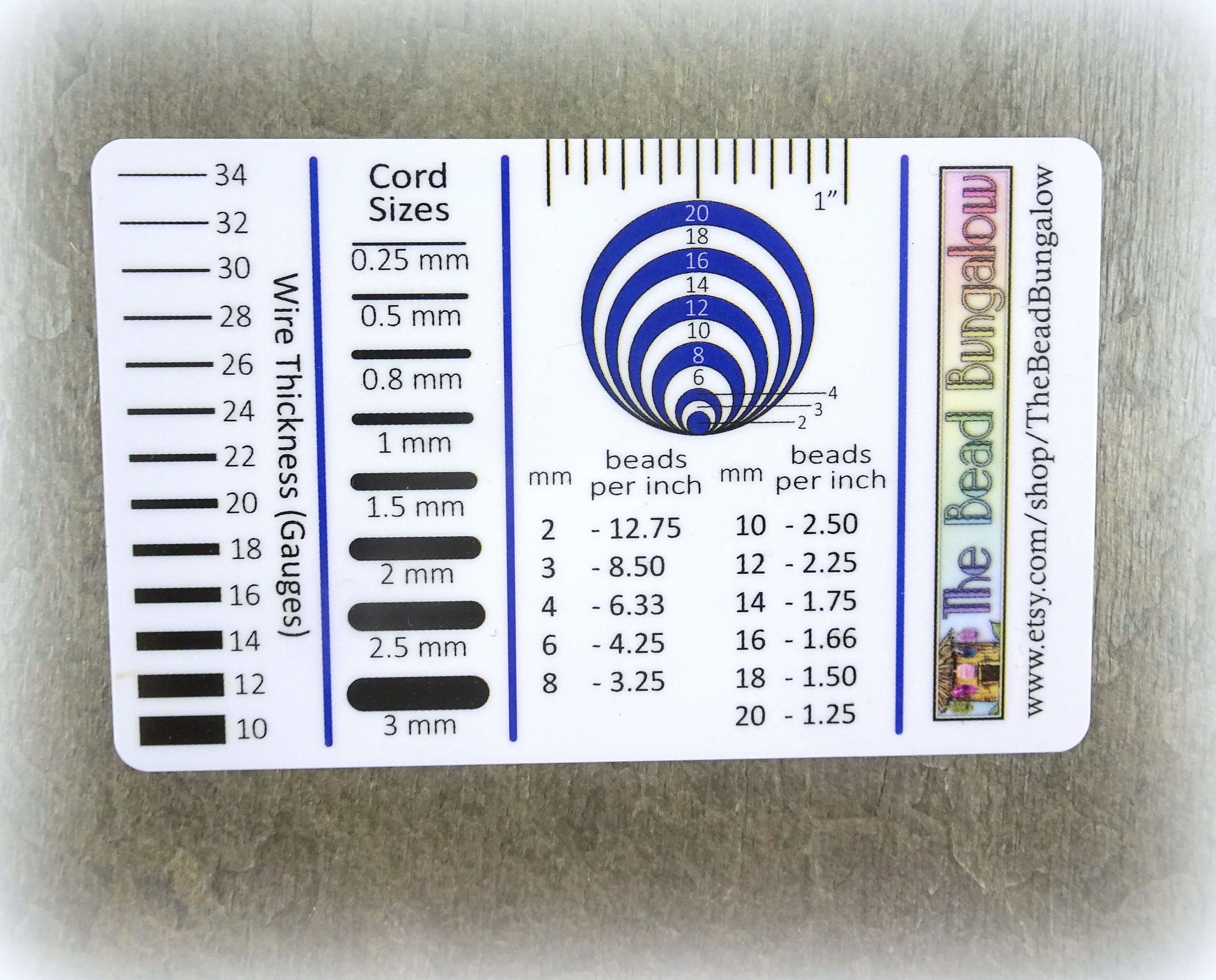Jewelry Makers Tool Measuring Guide credit Card Size for - Etsy