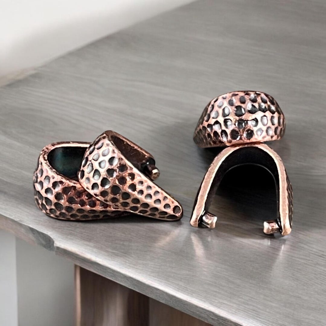 Tierracast Antiqued Copper Pinch Bail, 11mm Hammered Pinch Bail (PF/875 ...