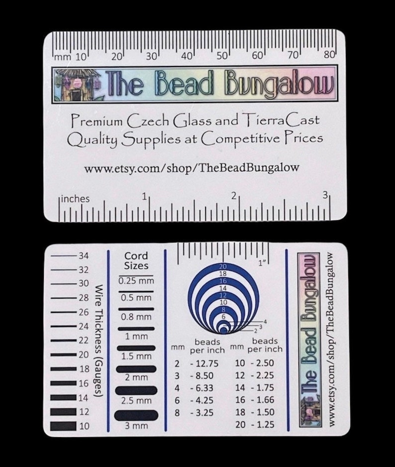 Jewelry Makers Tool Measuring Guide credit Card Size for - Etsy