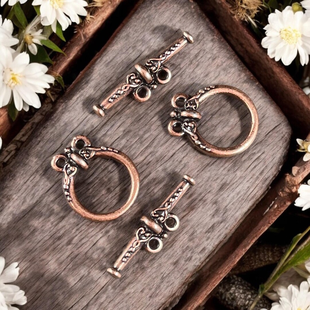 Tierracast Double Strand Heirloom Toggle Clasp, Medium Size Antiqued ...