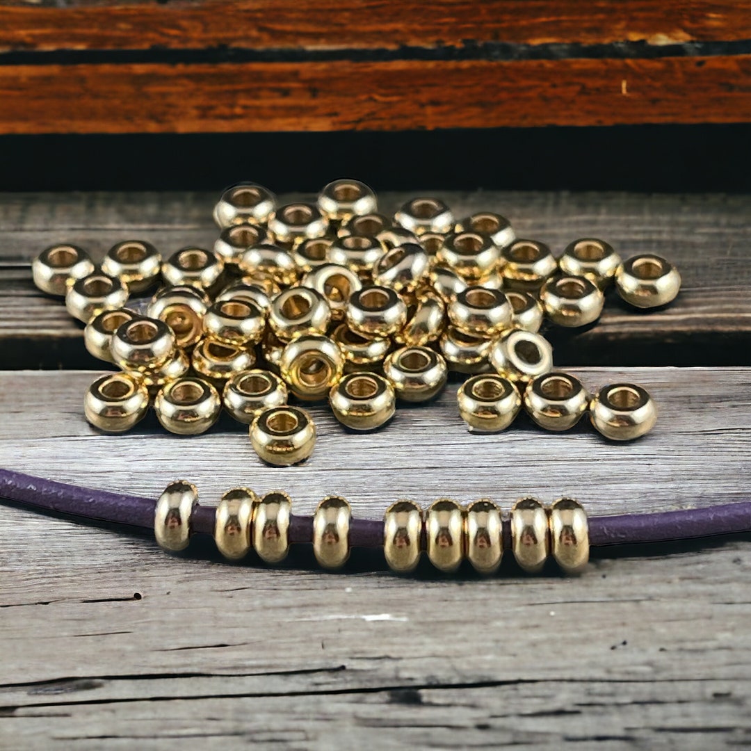 18k Gold Plated Stainless Steel Spacer Beads ~ 4x2mm Rondelle Beads ...