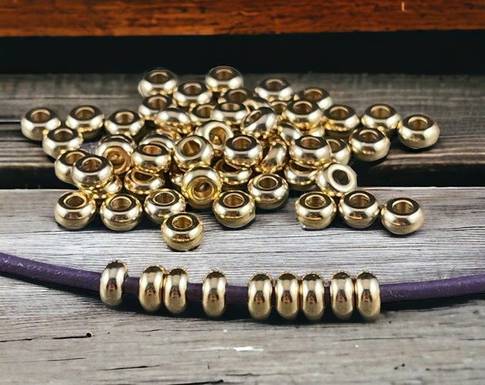 18k Gold Plated Stainless Steel Spacer Beads ~ 4x2mm Rondelle Beads ...