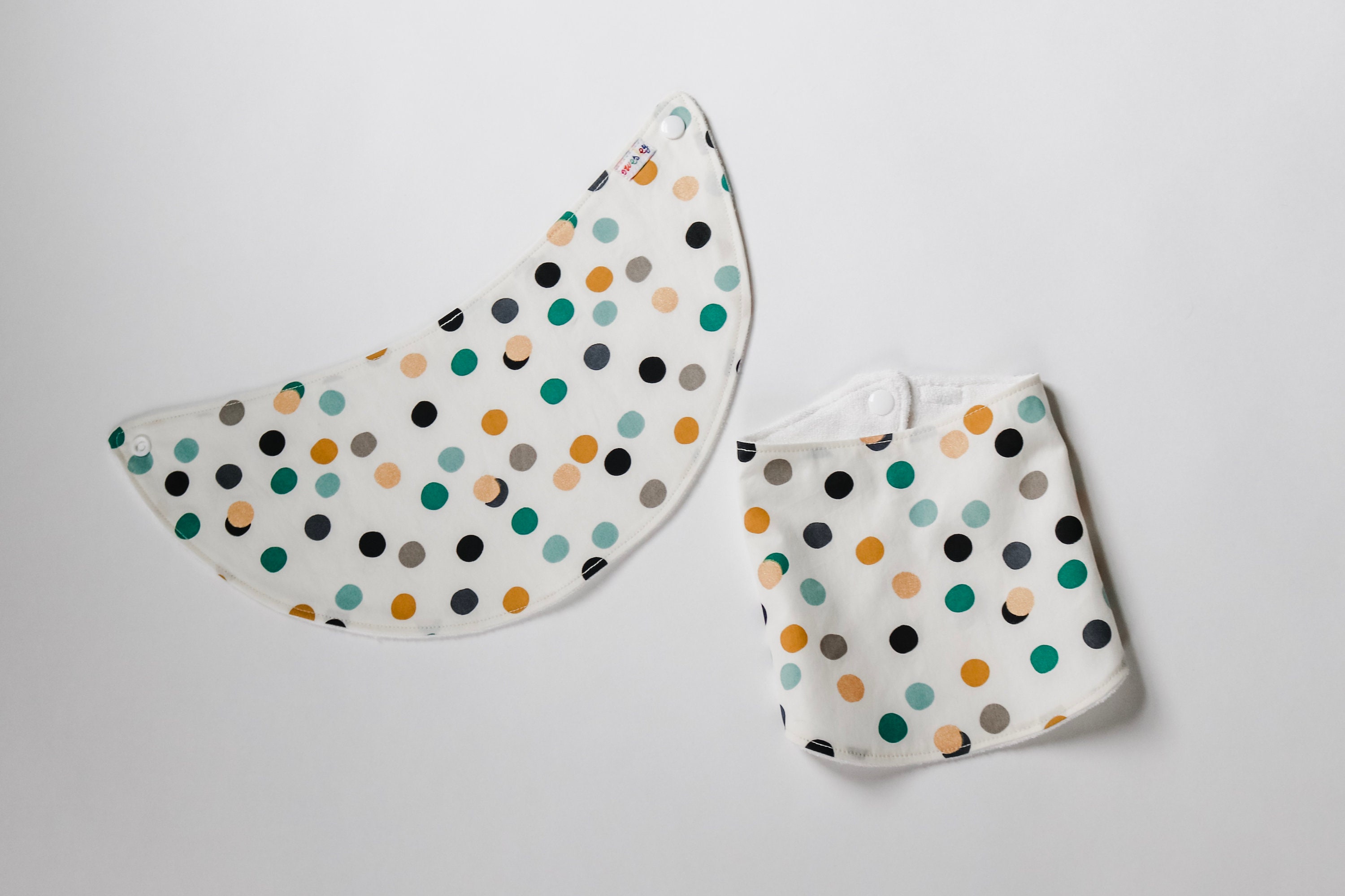 Organic Baby Drool Bib Blue Dots Organic Baby Bib Organic | Etsy