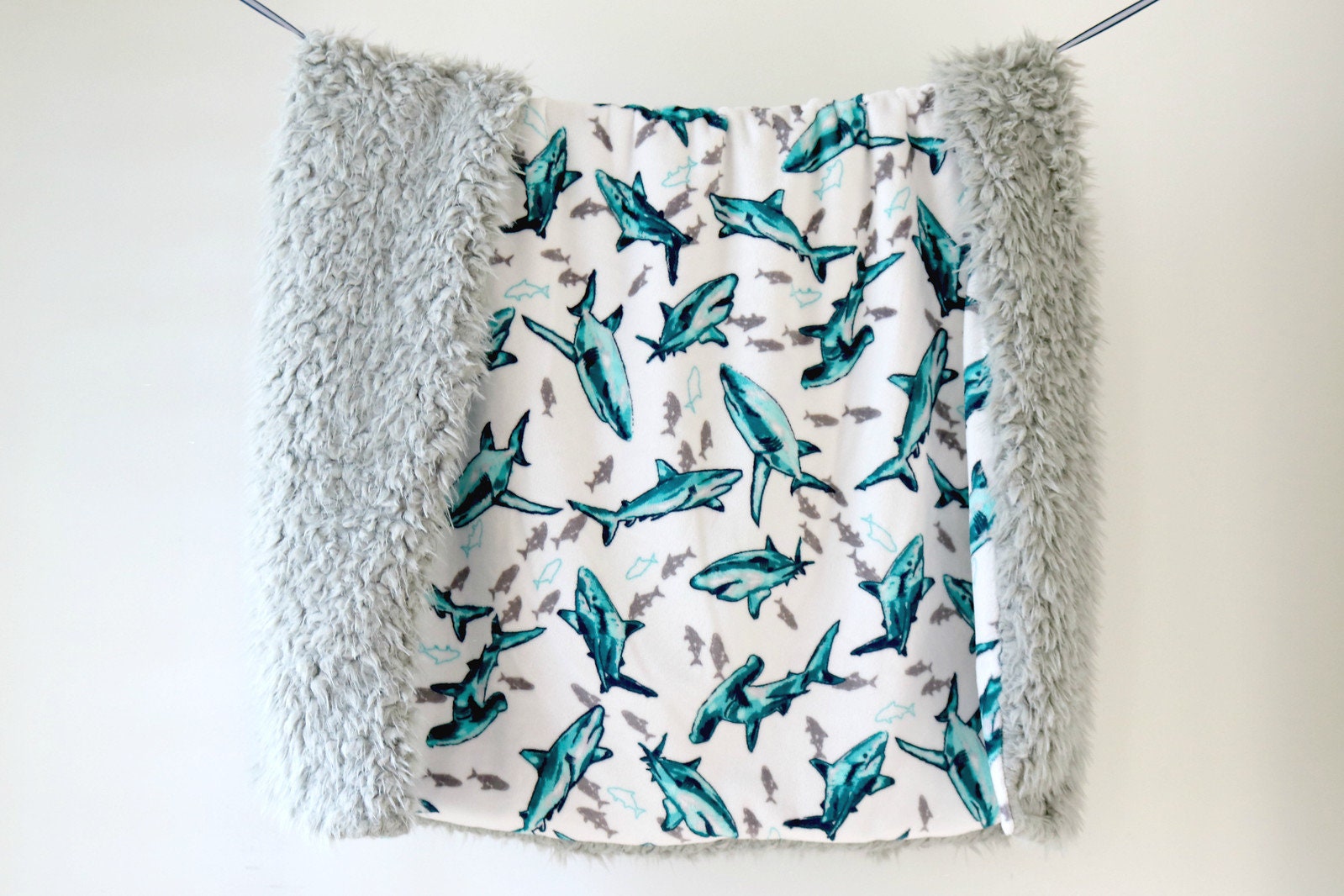 Dream Blanket. Minky Baby Blanket. Faux Fur Throw. Great White Shark ...