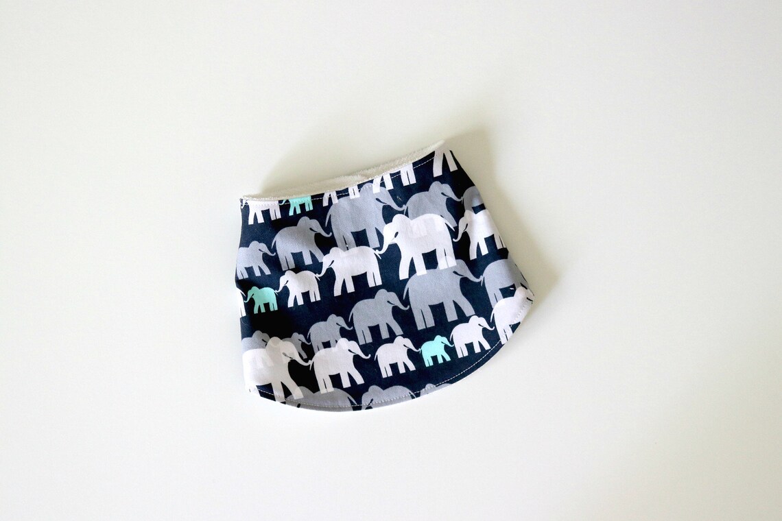 Baby Drool Bib, Aqua Gray Elephant Herd, Dribble Bib Bandana Bib ...