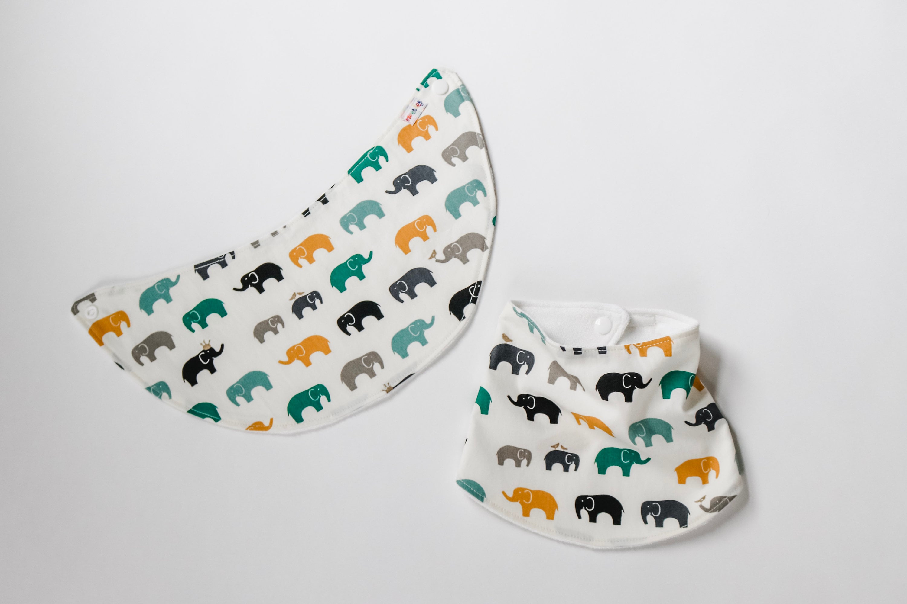 Organic Baby Drool Bib, Blue Elephants, Organic Baby Bib, Organic Bibs ...