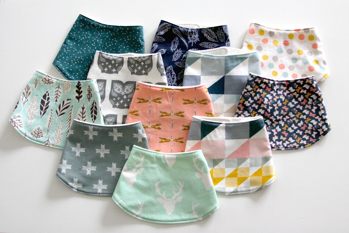 Baby Drool Bib. Cottontale Multi Dots. Dribble Bib. Bandana - Etsy