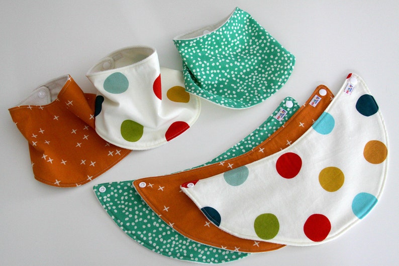 Organic Baby Drool Bib, Colorful Mod Dot,organic Baby Bib, Organic Bibs ...