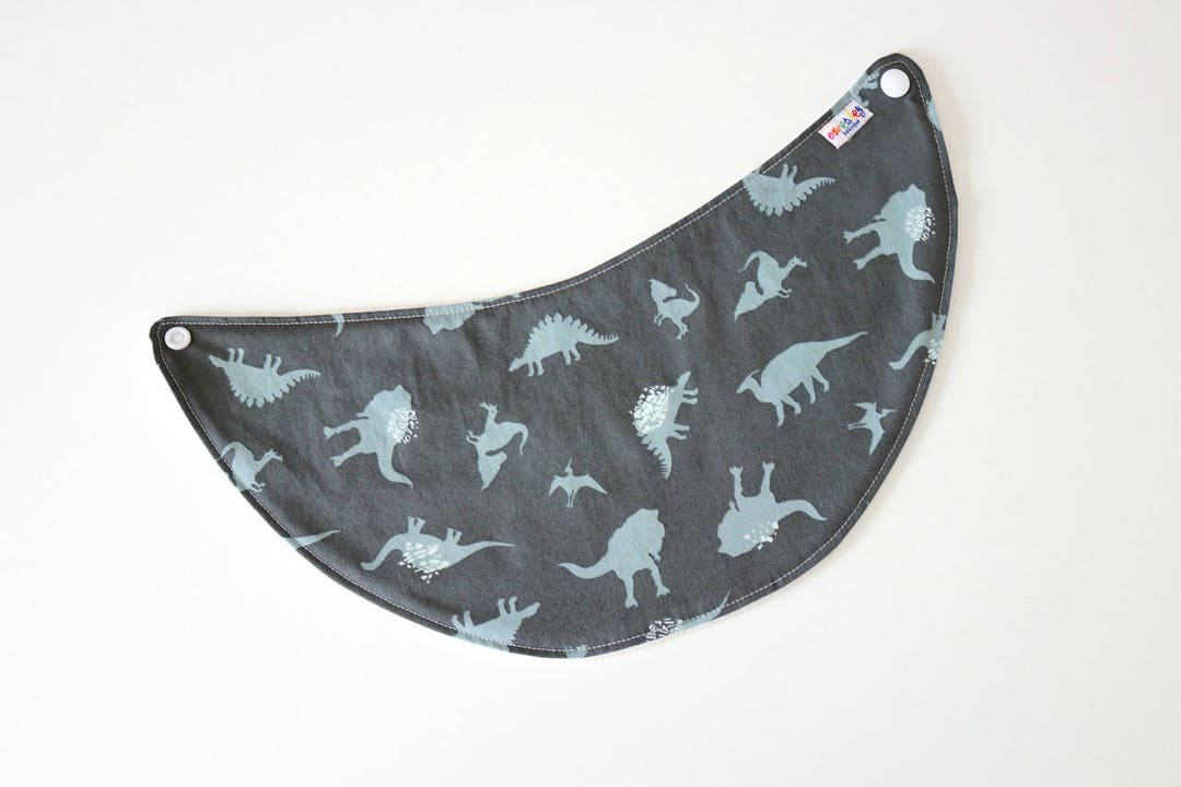 Baby Drool Bib. Gray Dinosaurs. Dribble Bib. Bandana Bib. Hipster Bib ...
