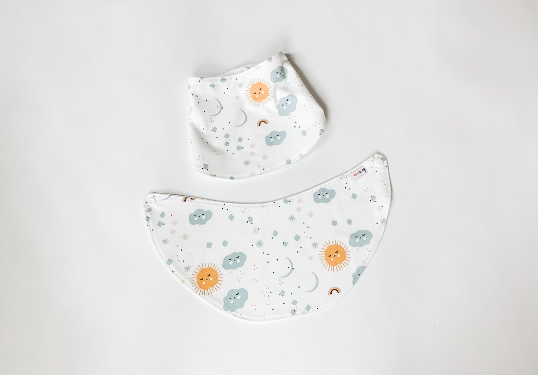 Organic Baby Drool Bib, Sweet Dreams Sun, Organic Baby Bib, Organic ...