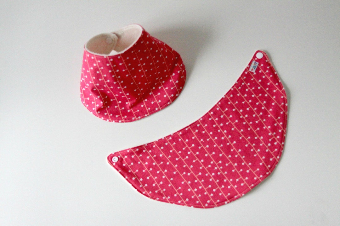 Baby Drool Bib. Pink Linear Dots. Dribble Bib. Bandana Bib. Hipster Bib ...