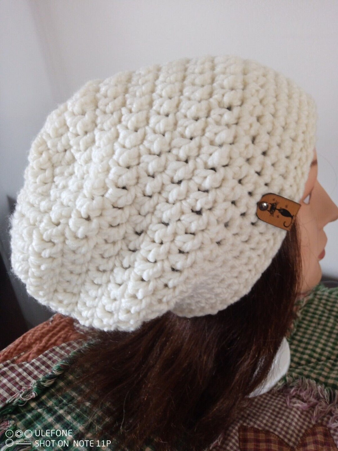 Bone White-slouchy Beanie-ivory-off-white-aran-hippie-hat-over-sized ...