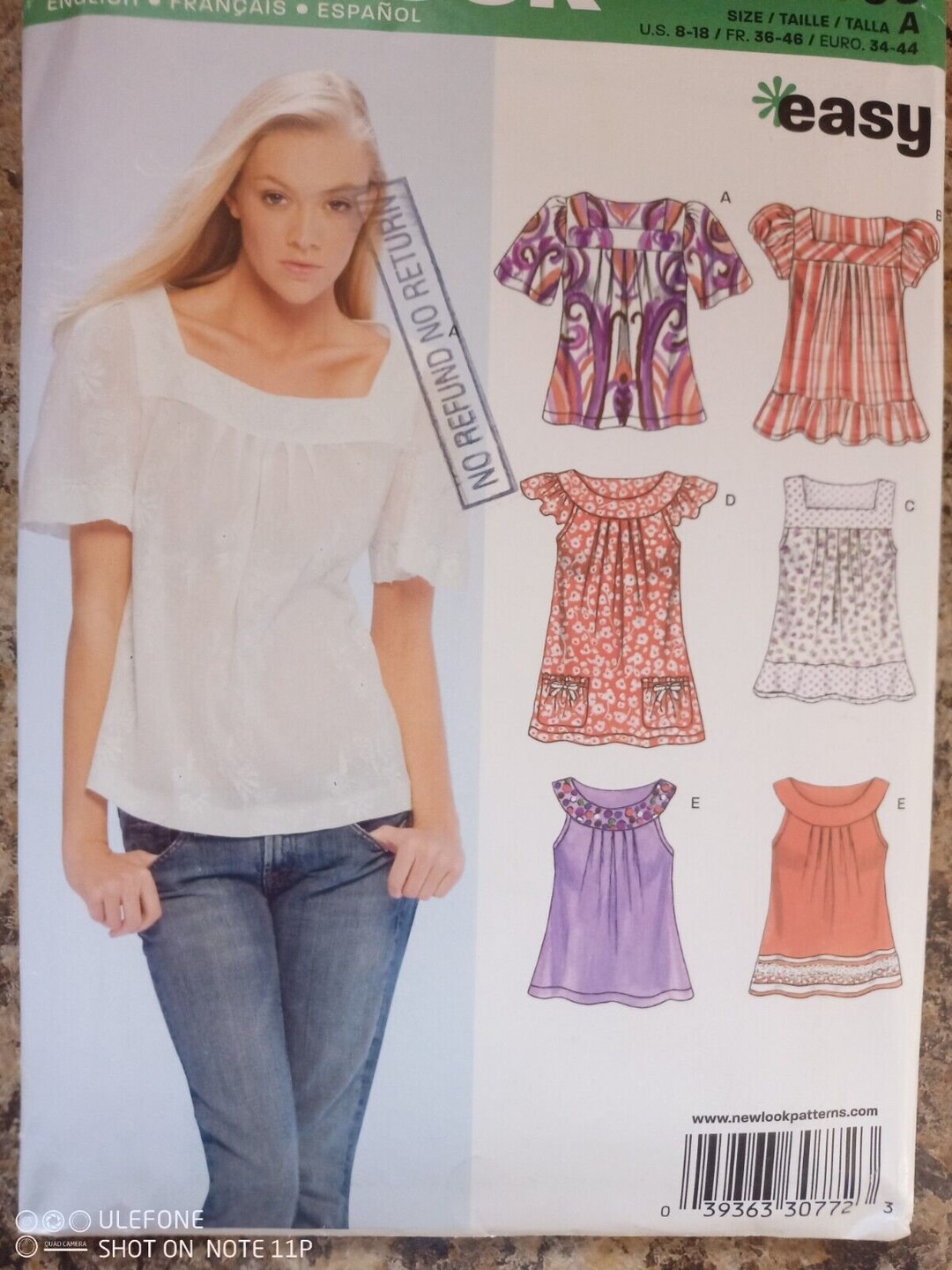 Misses'top-blouse-new Look Sewing Pattern 6705-size 8-18-5 Styles ...