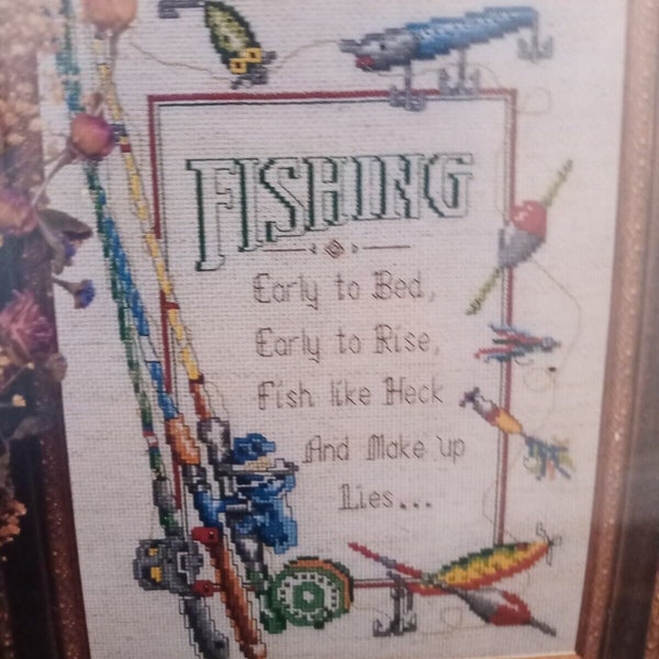 Fishing Cross Stitch - Etsy