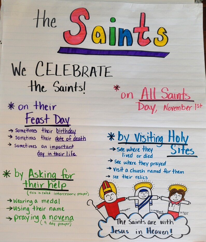 Catholic Saints Anchor Chart - Etsy