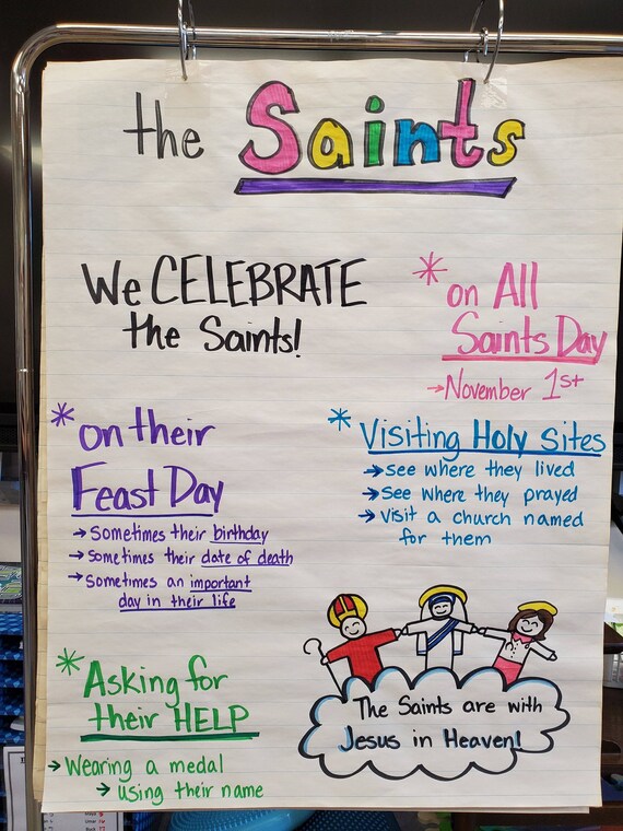 Catholic Saints Anchor Chart | Etsy