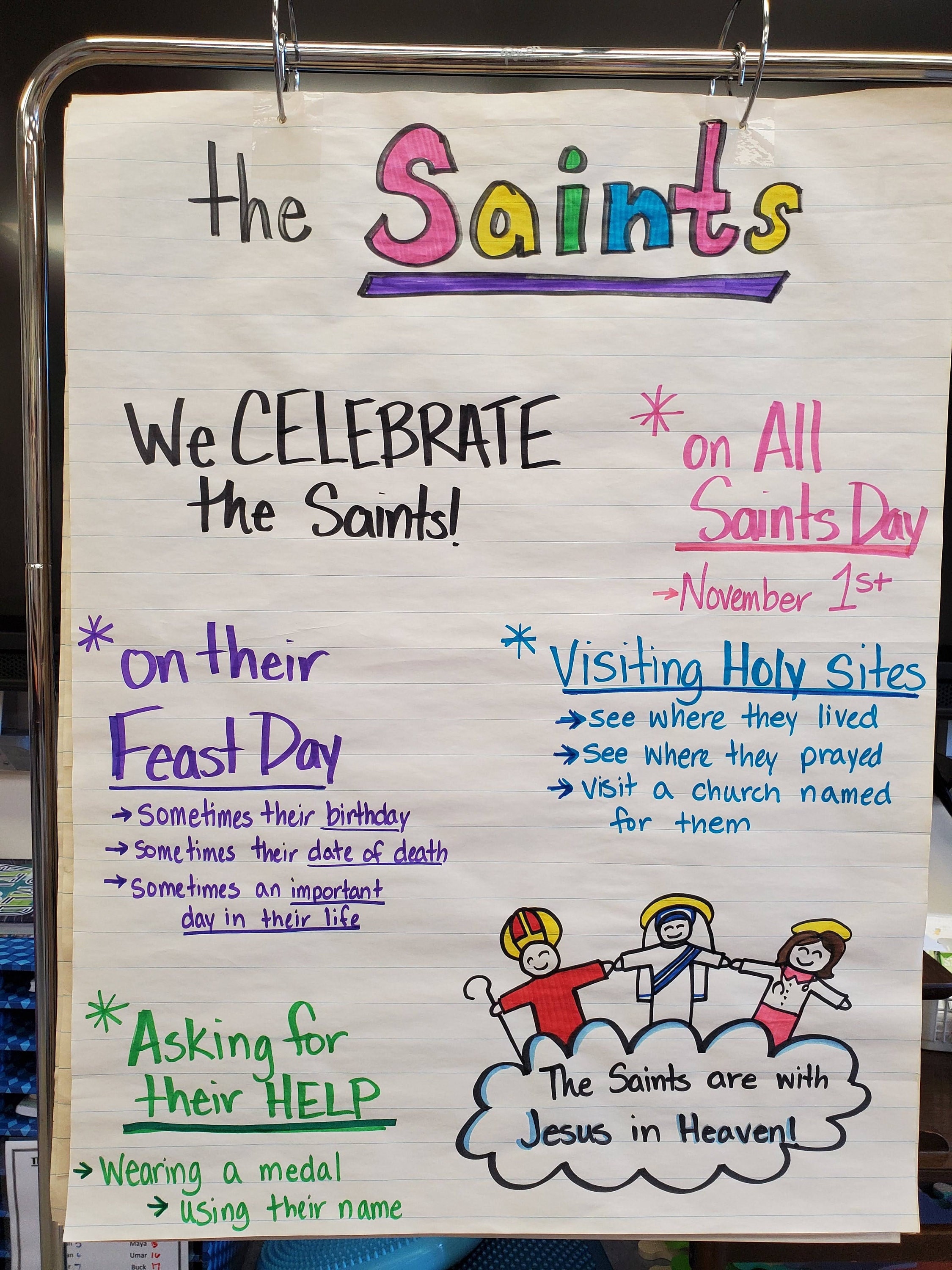 Catholic Saints Anchor Chart - Etsy
