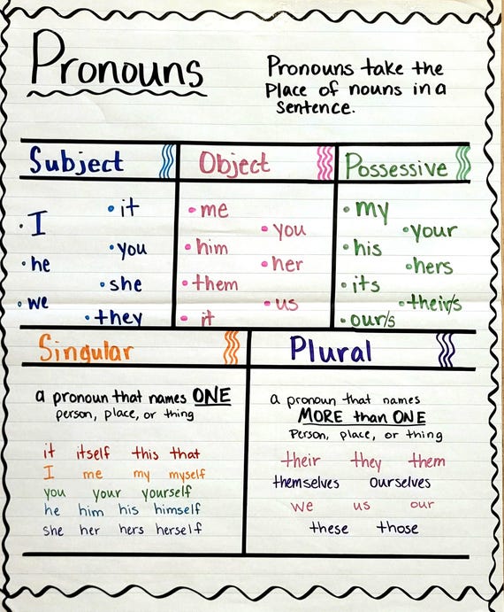Possessives Anchor Chart