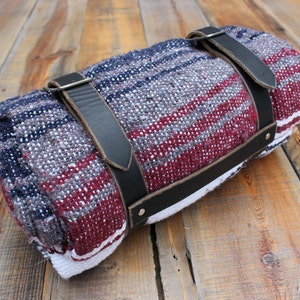 Motorcycle Bed or Jacket Roll Made With Black Leather Straps - Mexican ...