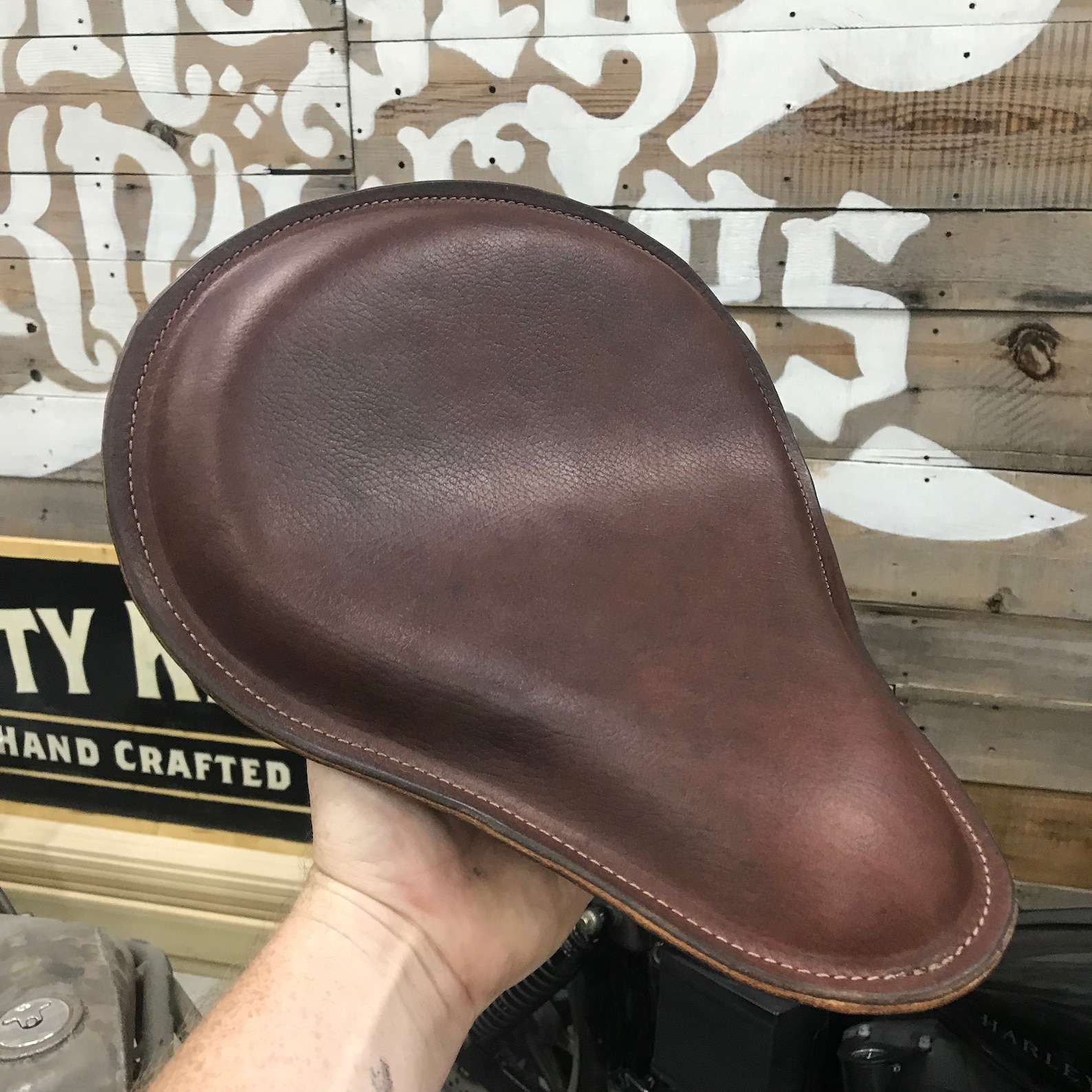 Brown Leather Motorcycle Seat for Your Bobber or Chopper - Etsy