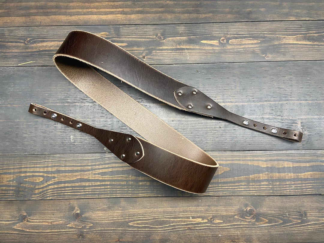 Dark Brown Leather Banjo Strap Handmade in the USA for the Musician ...