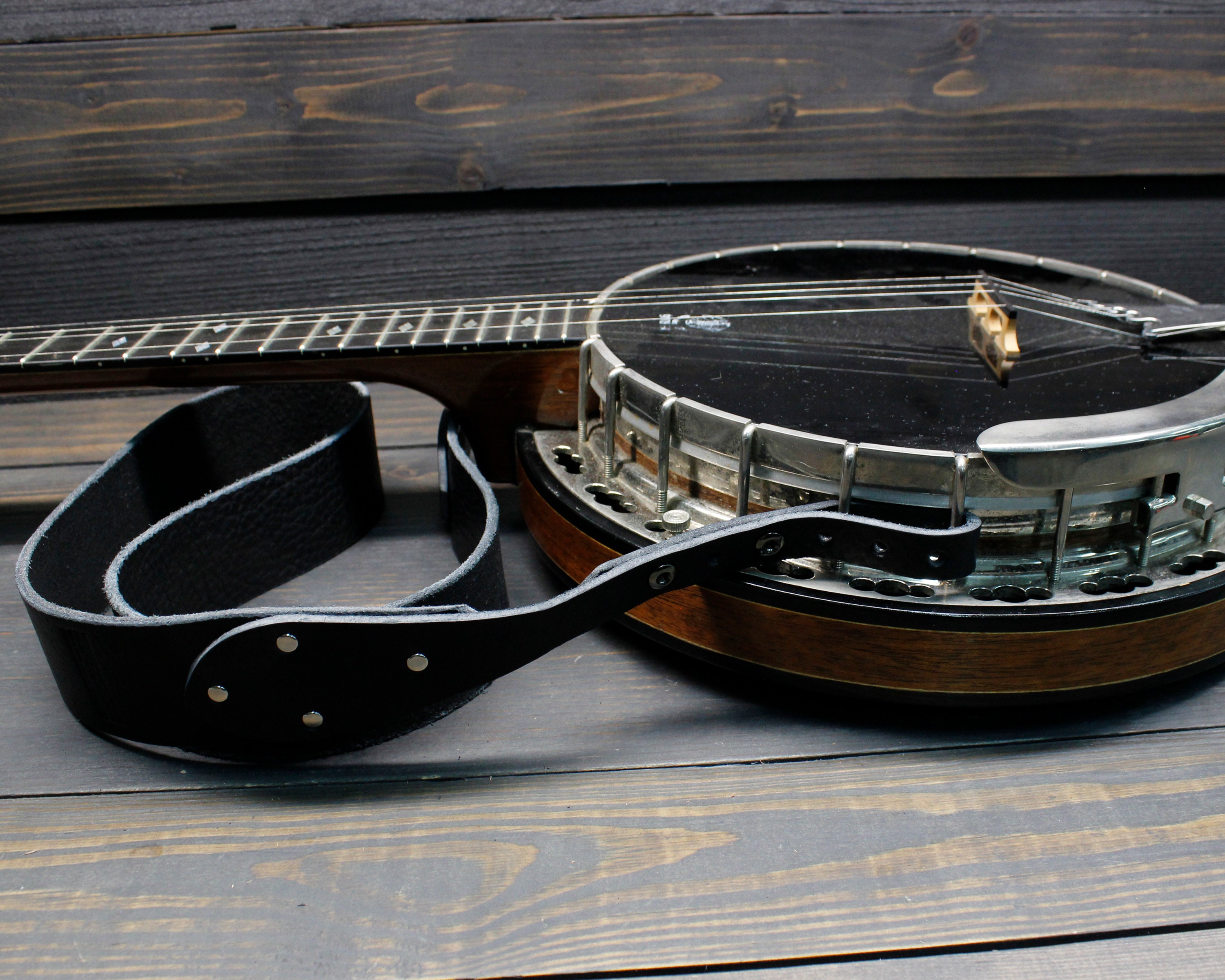 Two Tone Brown Leather Banjo Strap Handmade In The USA For The | Etsy