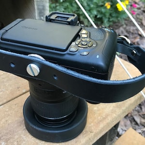 Black Leather Camera Hand Strap Made to Help Keep Your Favorite Camera ...