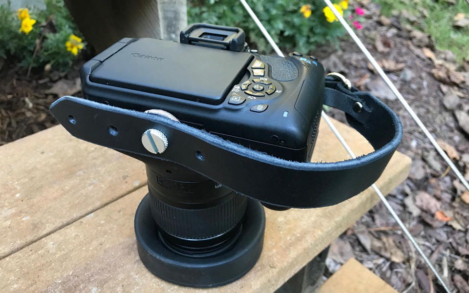 Black Leather Camera Hand Strap Made to Help Keep Your Favorite Camera ...