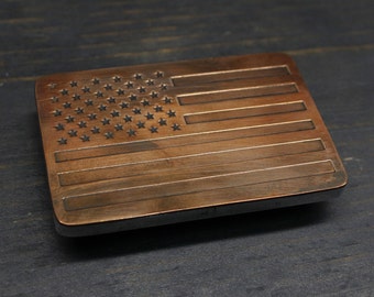 American Flag Belt Buckle Made of Etched Metal Which is Perfect Gift of ...