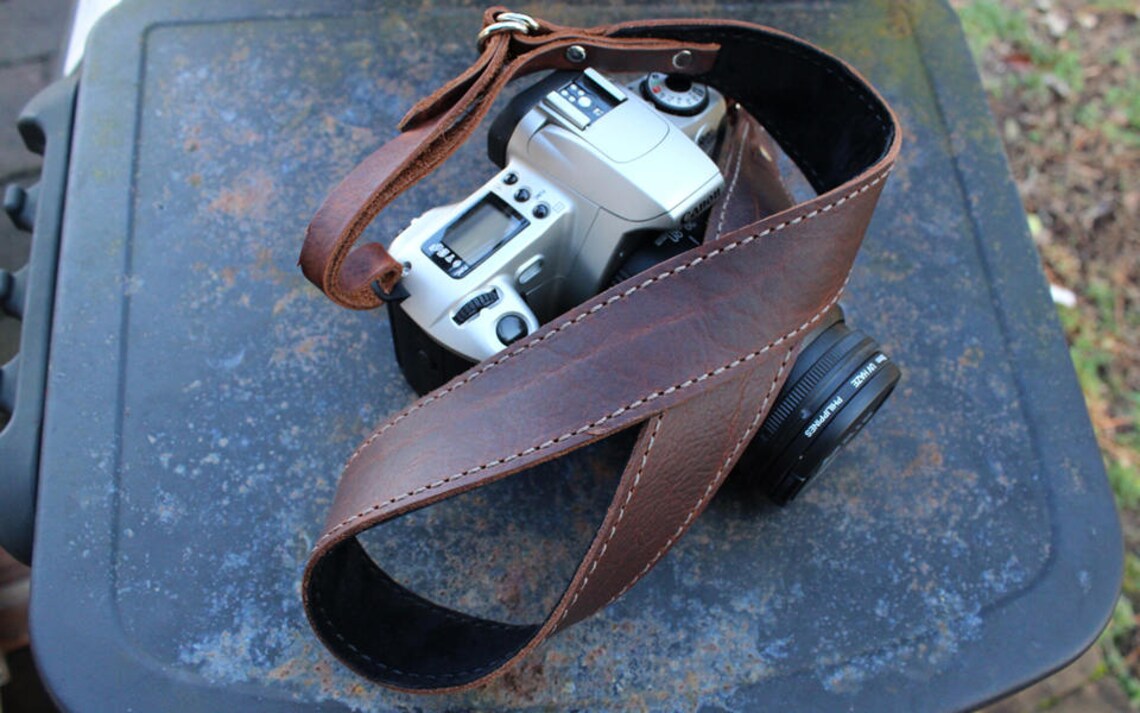 Monogrammed Leather Camera Strap in Kodiak Brown That is - Etsy