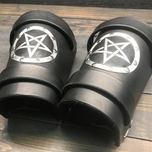 Leather Bracers With Etched Pentagram on Aluminum Plate Goth, Punk ...