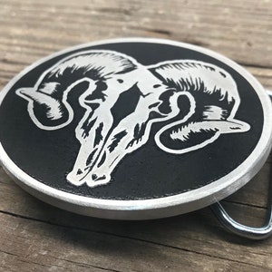 Ram Skull Custom Belt Buckle Made From Heavy Duty Aluminum Plate and ...