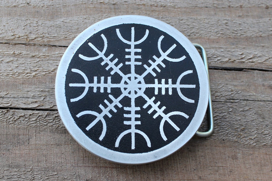 Viking Protection Rune Symbol Custom Belt Buckle Made of Etched Metal ...