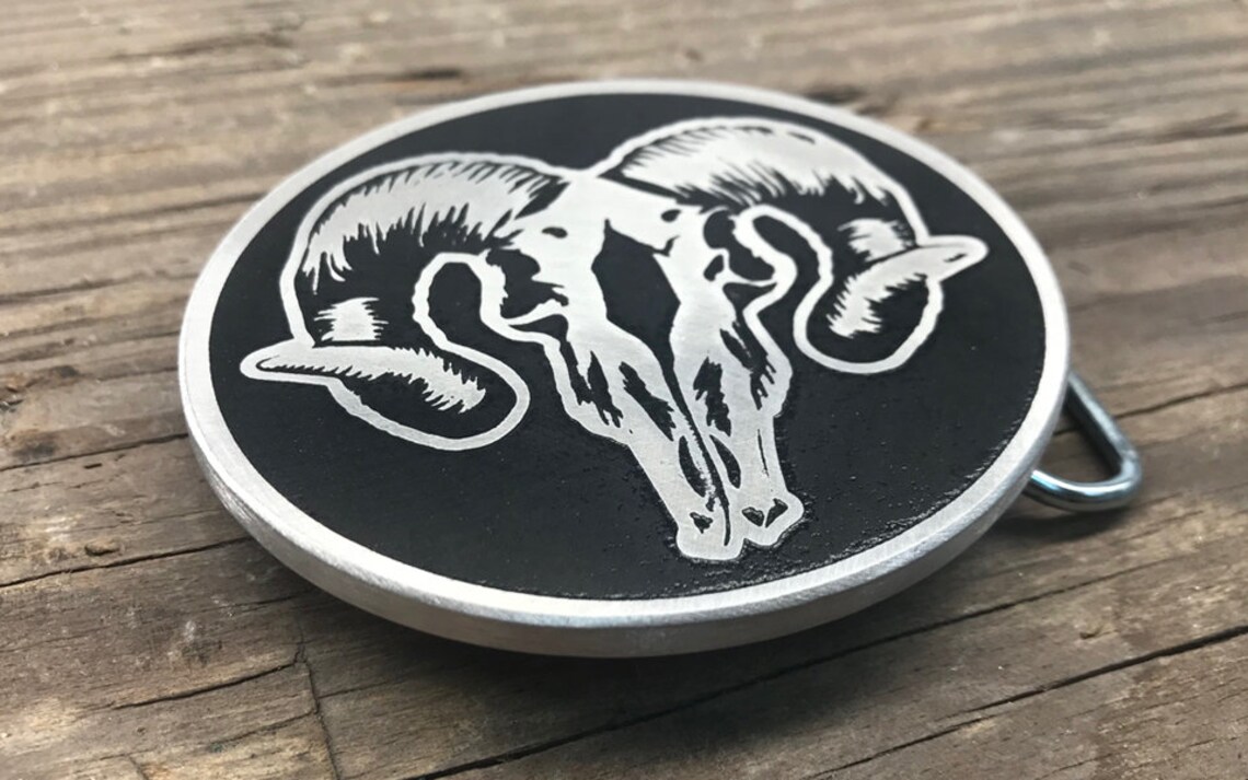Ram Skull Custom Belt Buckle Made From Heavy Duty Aluminum Plate and ...