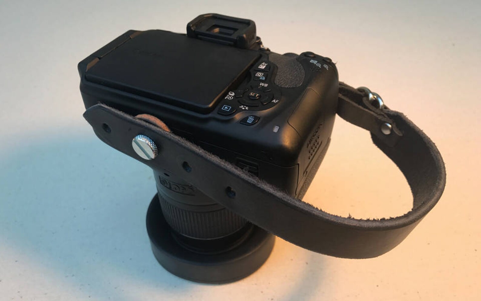 Black Leather Camera Hand Strap Made to Help Keep Your Favorite Camera ...