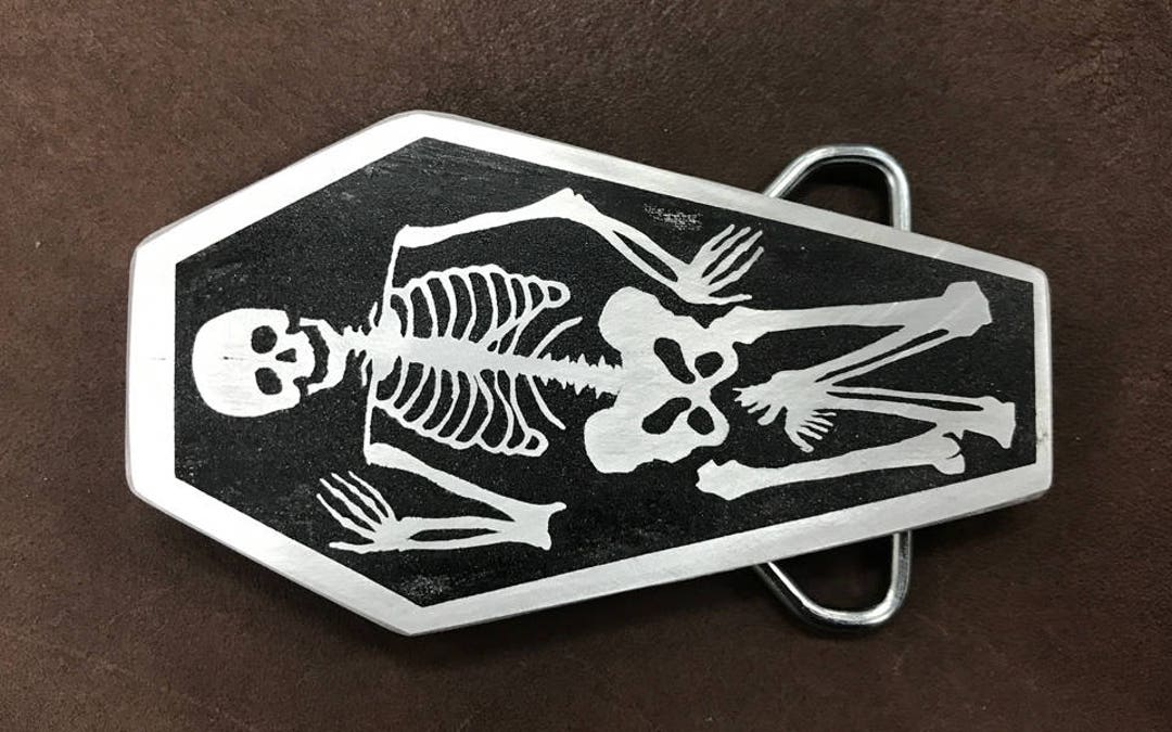 Skeleton Metal Belt Buckle - Coffin Belt Buckle - Custom Belt Buckle ...