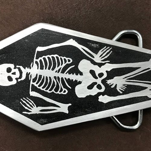 Skeleton Metal Belt Buckle Coffin Belt Buckle Custom Belt - Etsy