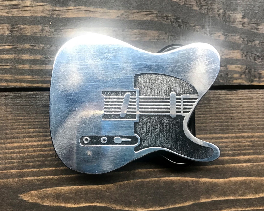 Telecaster Guitar Shape Belt Buckle That is Polished Metal - the ...