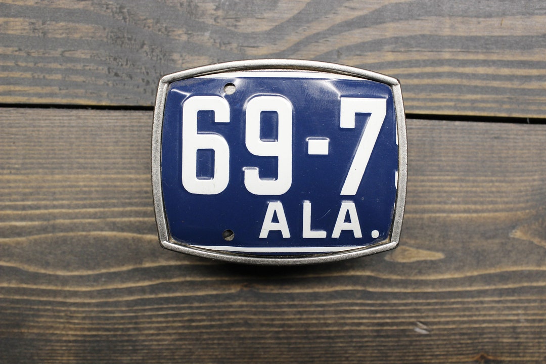 Alabama Vintage Plate Heavyweight Metal Belt Buckle | Unique | State ...