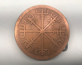 Copper Belt Buckle With Viking Compass Rune Custom Made - Etsy