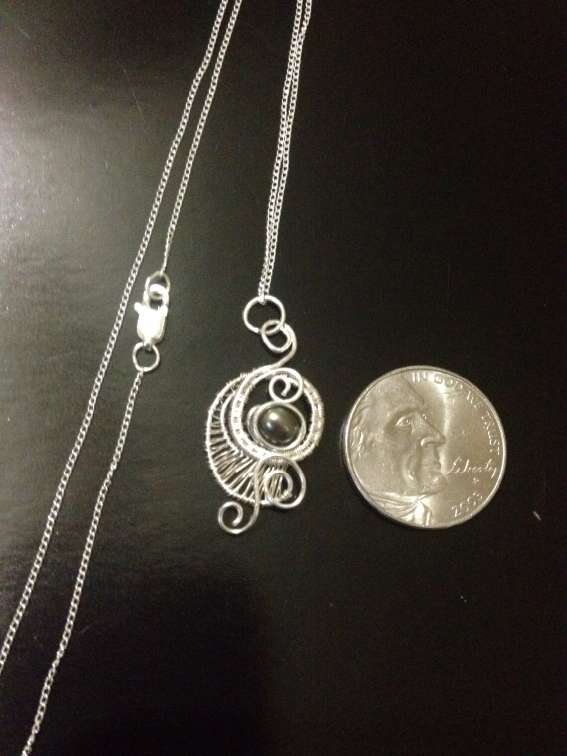 Wire Wrapped Jewelry Handmade Black Pearl Pendant Unique - Etsy