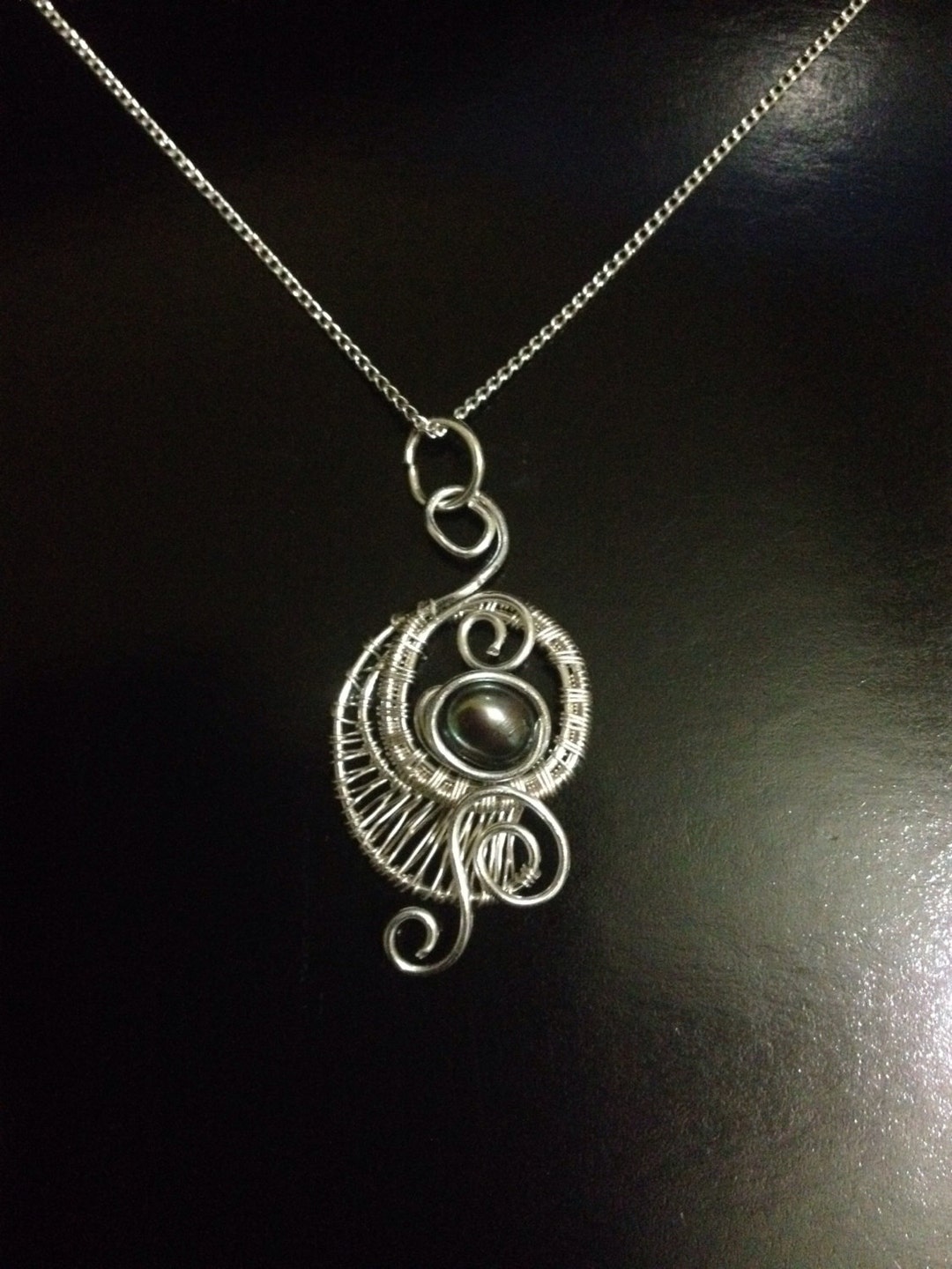 Wire Wrapped Jewelry Handmade, Black Pearl Pendant, Unique Silver ...
