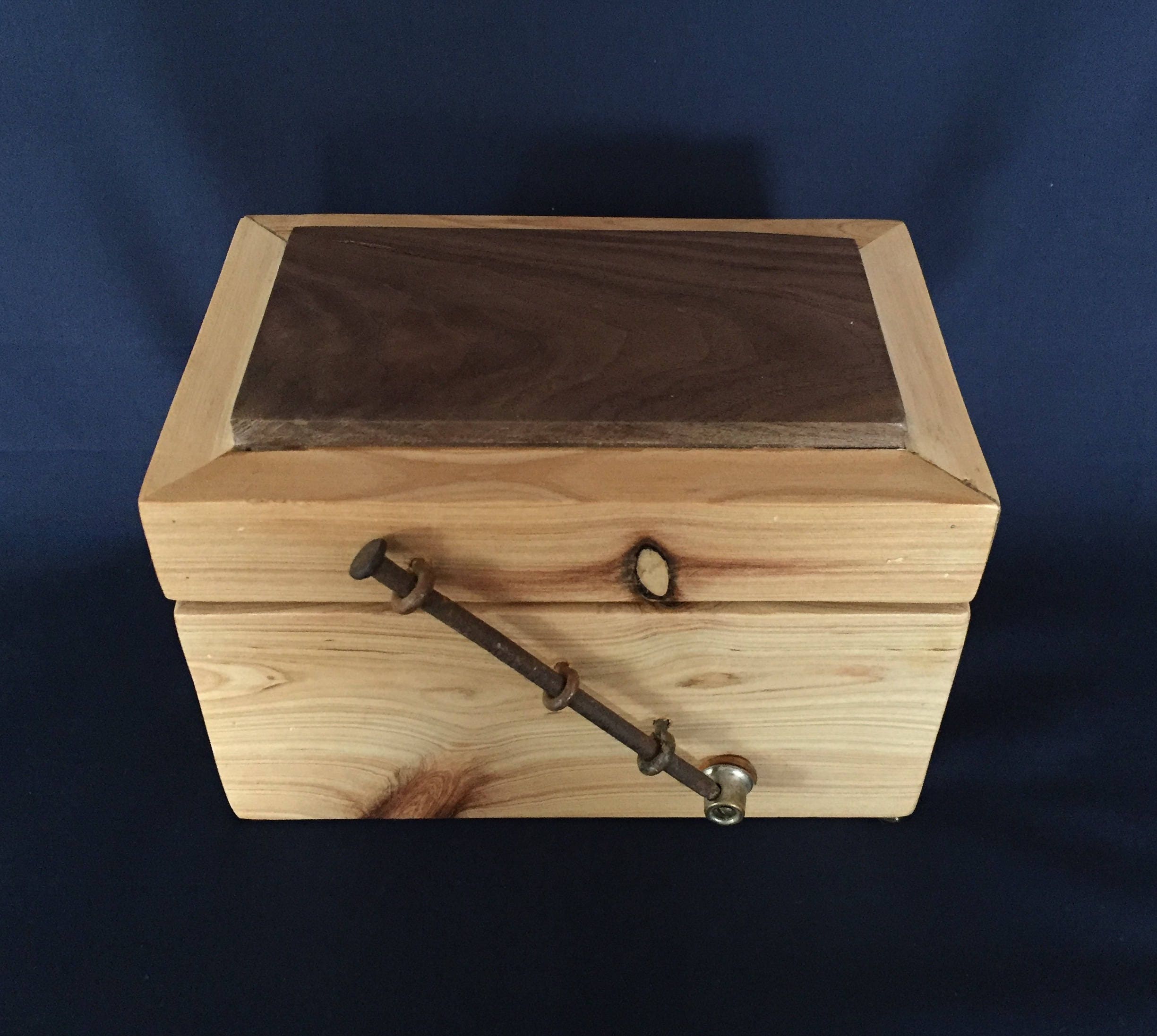 Re-purposed Wood Box - Australian Cypress With Walnut Lid - Etsy