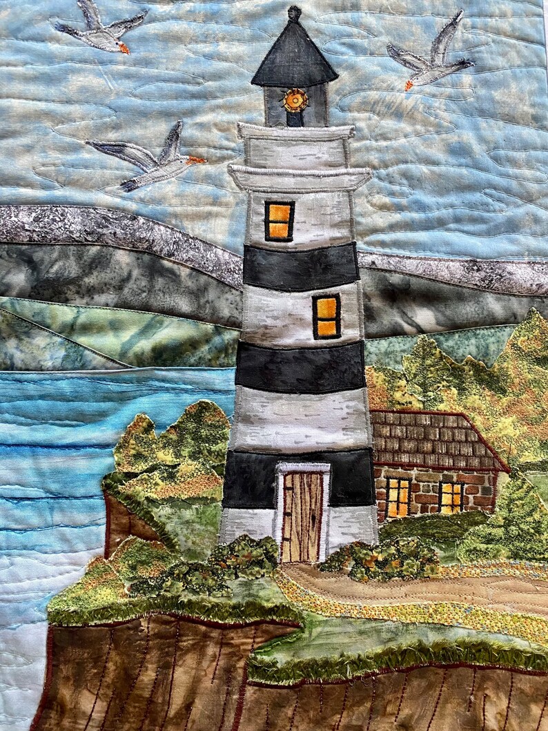 Lighthouse Fabric Art - Etsy