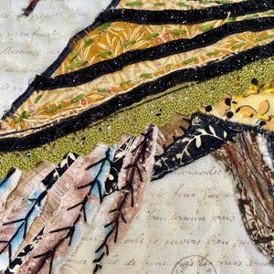 Fabric Art Wall Hanging - Collage Bird - Etsy
