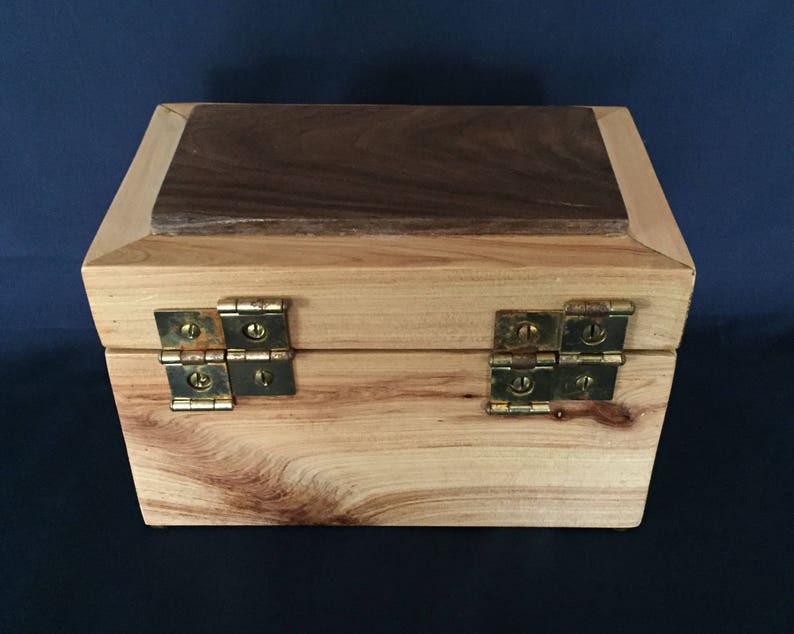 Re-purposed Wood Box - Australian Cypress With Walnut Lid - Etsy
