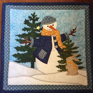 January Mini Quilt Pattern - Snowman and Friend - Etsy